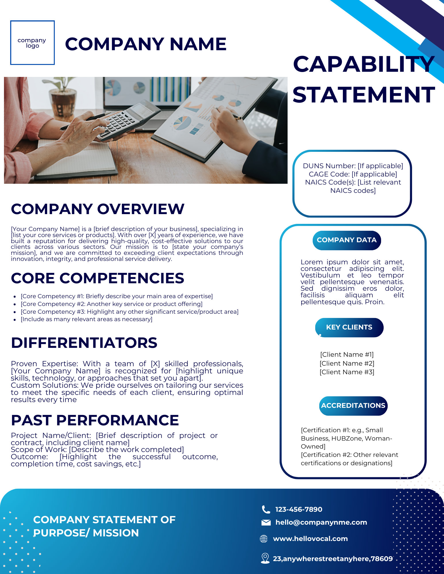 Editable Capability Statement Template: Government Contracting (canva ...