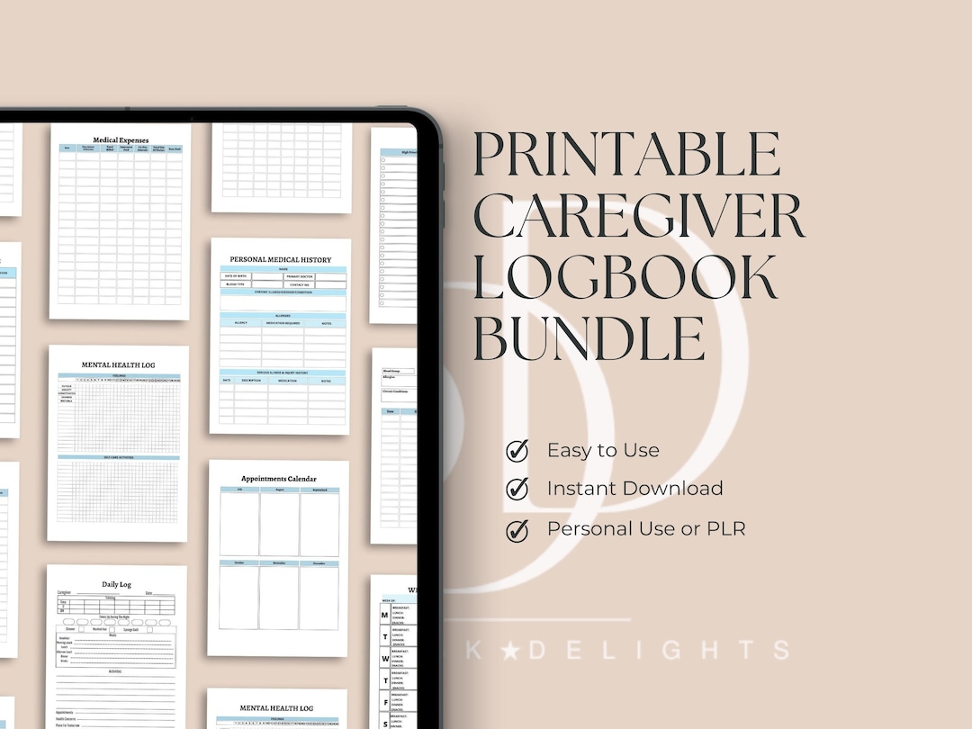 Printable Caregiver Logbook: Family Medical Binder (PDF) - Etsy