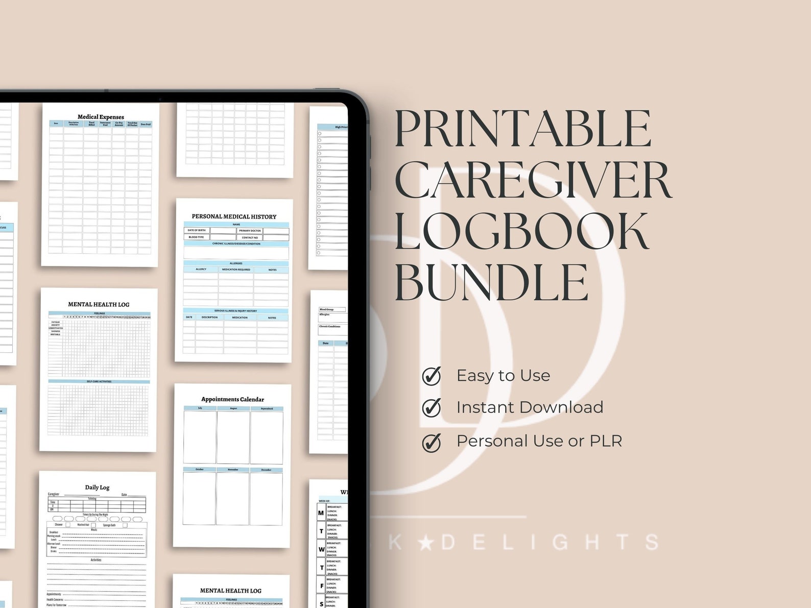 Printable Caregiver Logbook: Family Medical Binder (PDF) - Etsy