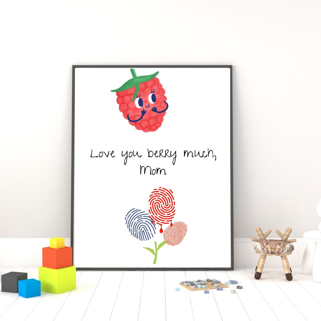 Fingerprint Craft for Mother's Day Love You Berry Much Preschool Craft ...