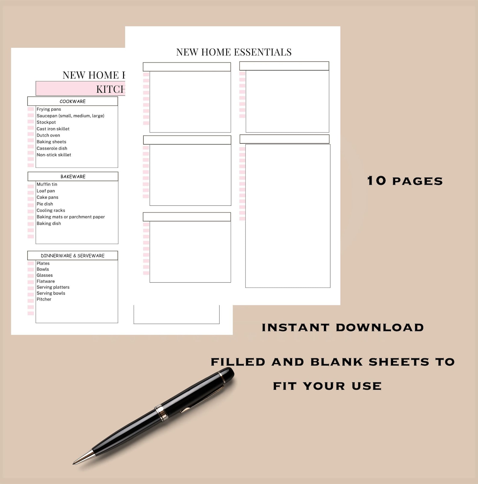 Moving Checklist, New Home Essentials Checklist, New Home Planner, New ...