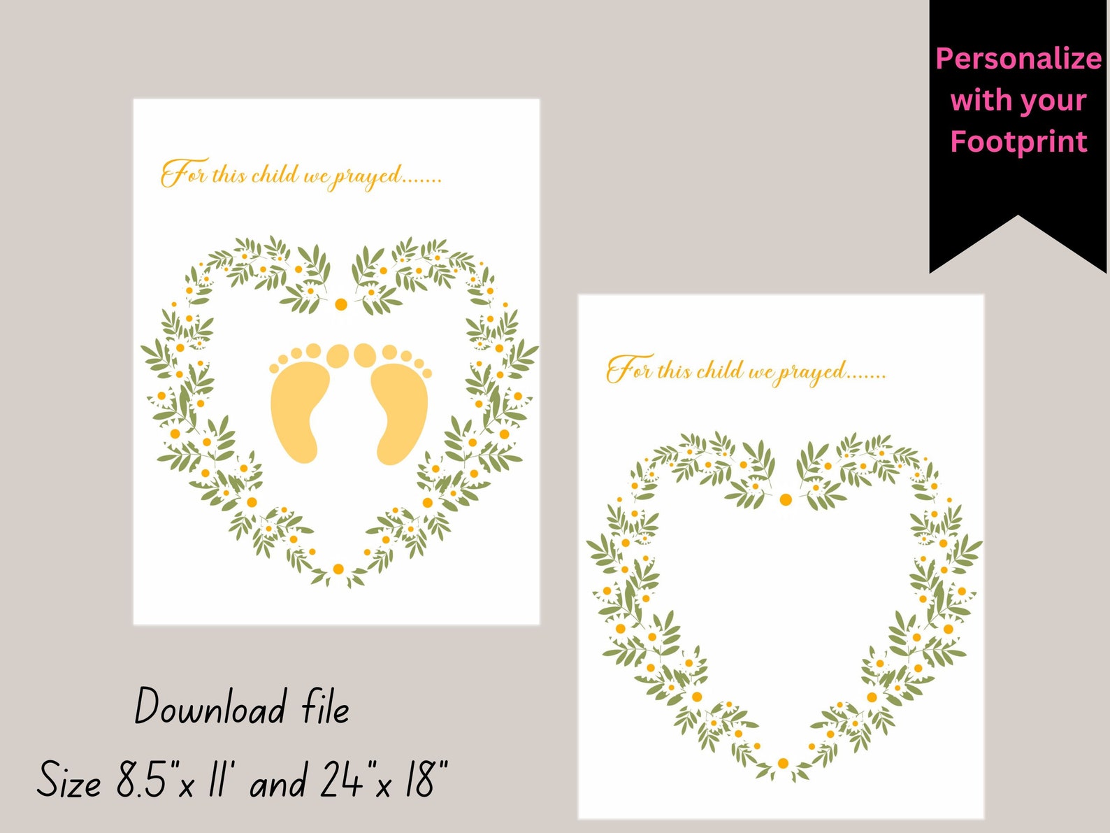 Baby Footprint Craft Footprint Keepsake for This Child We Prayed Craft ...