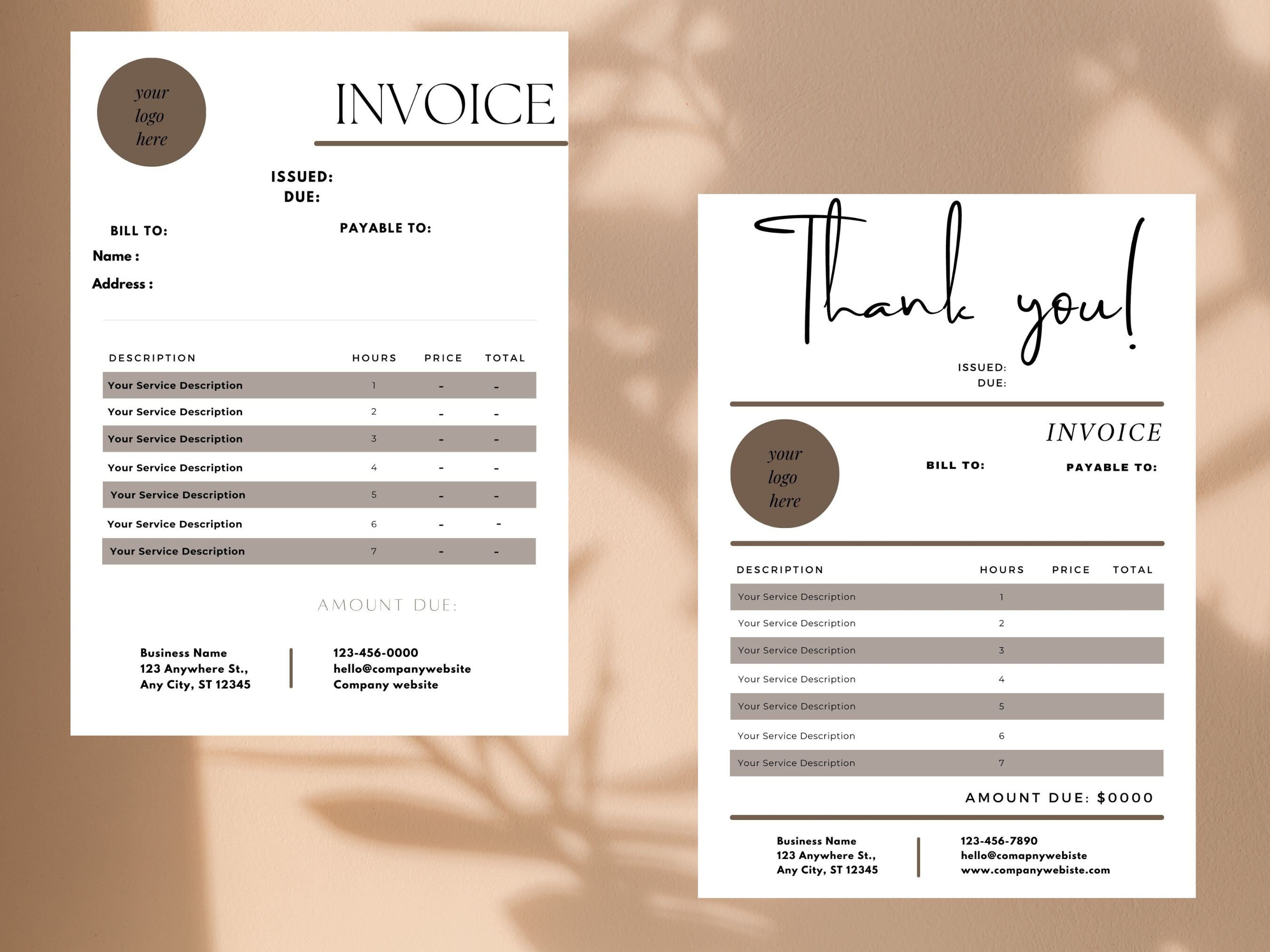 Invoice Template | Editable Invoice Template for Small Business | Small ...