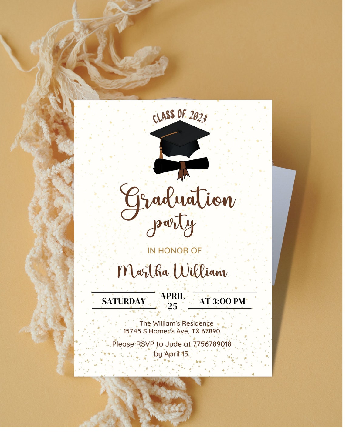 Editable College Graduation Announcement and Party Invitations ...