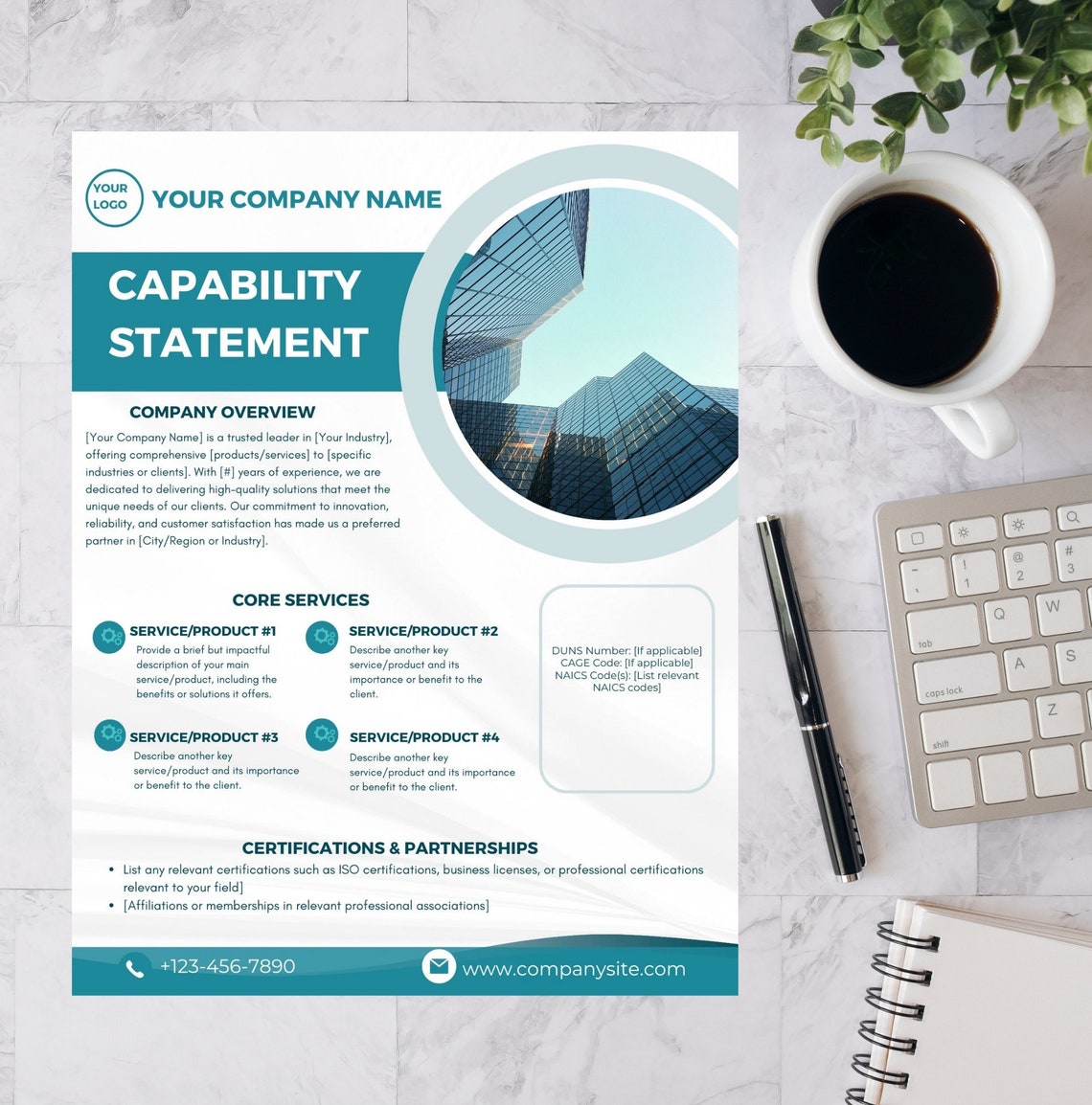 Editable Capability Statement Template: Canva Business Overview ...