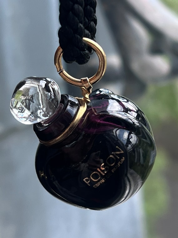 1980s Christian Dior Poison Perfume Bottle Earrings Gem