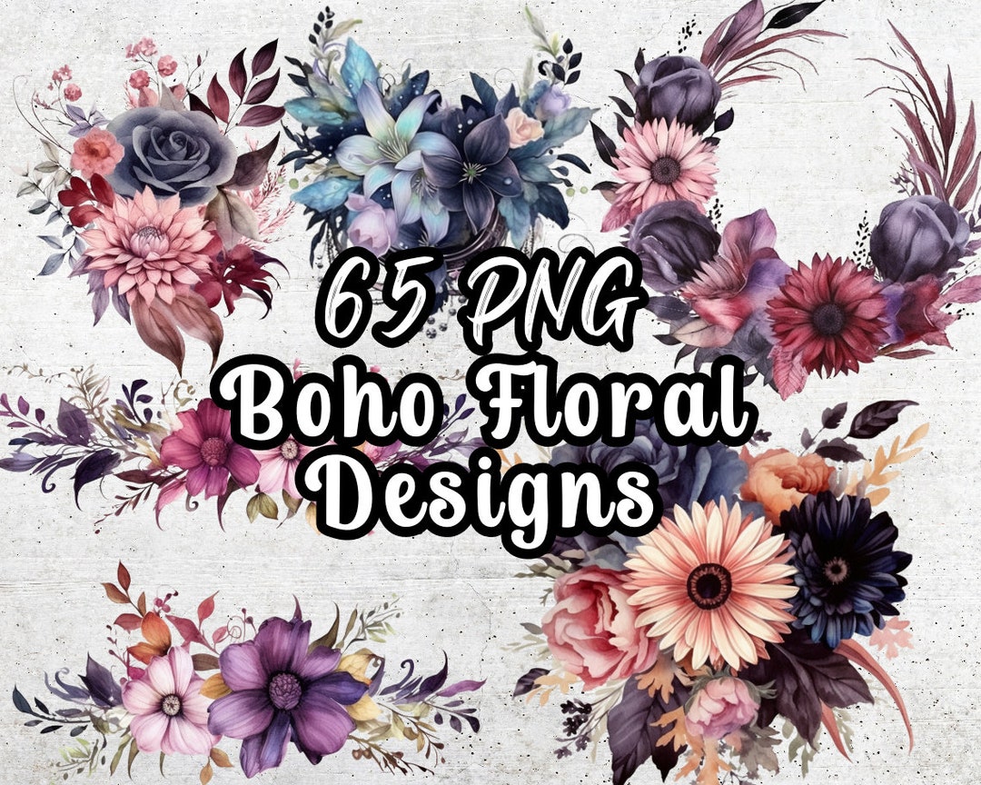 Clip Art Flowers Watercolor Floral Boho Clip Art Free Commercial Use ...