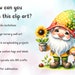 Watercolor Clip Art, Whimsical Garden Gnome Digital Download, Cute ...