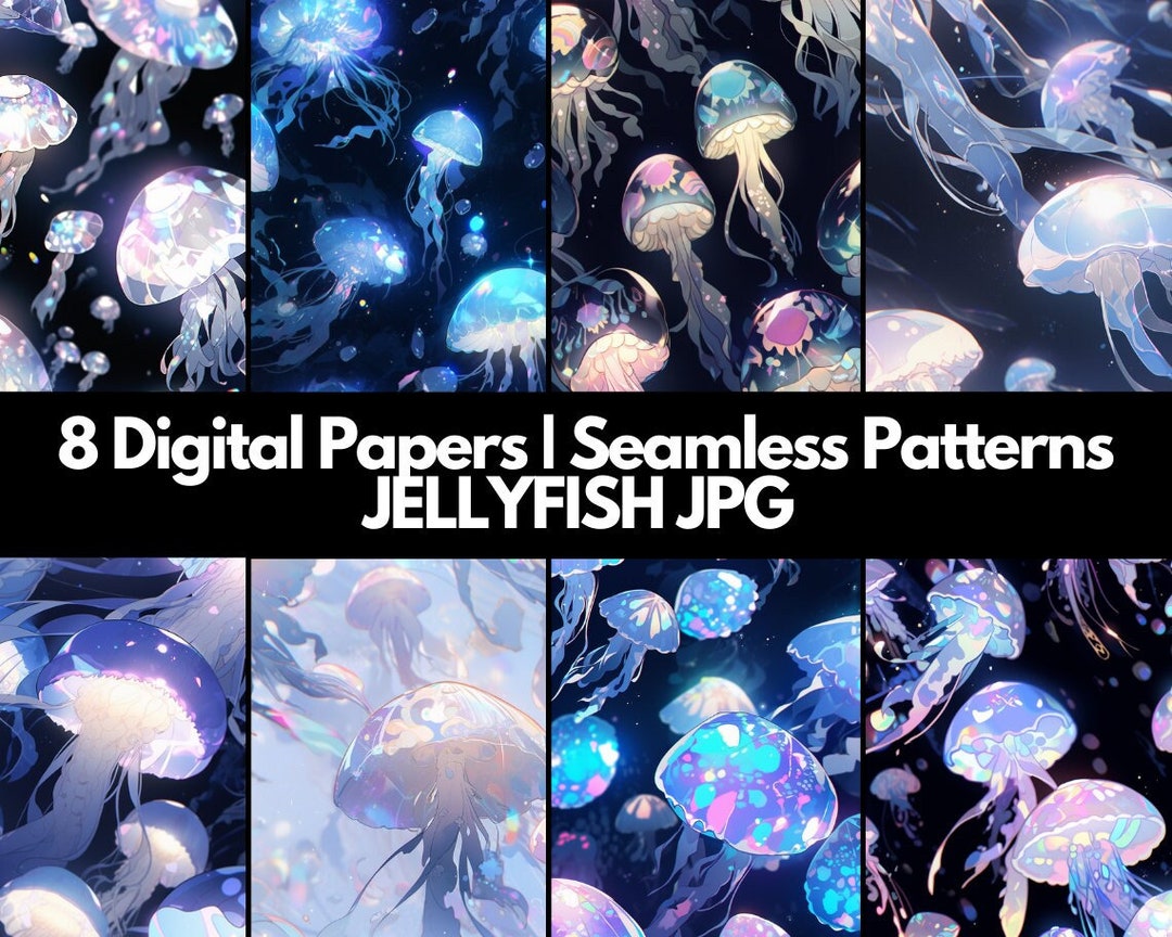 Jellyfish Digital Paper, Seamless Pattern, Free Commercial Use, Instant ...