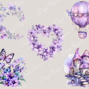 Clip Art Fairy Garden, Watercolor Clipart Bundle, Digital Download ...