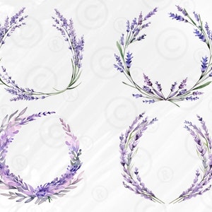 Clip Art Frames Lavender Watercolor Clipart Floral Purple Graphic ...