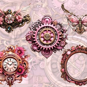 Clip Art Steampunk Pink 300DPI Transparent Background Free Commercial ...
