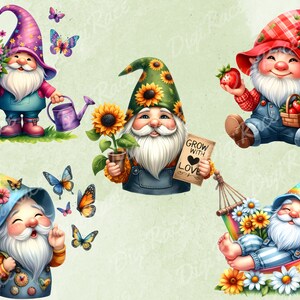 Watercolor Clip Art, Whimsical Garden Gnome - Digital Download, Cute ...