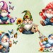 Watercolor Clip Art, Whimsical Garden Gnome Digital Download, Cute ...