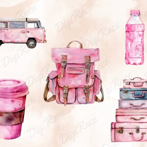 Watercolor Clip Art Travel, Vacation Holiday Graphics, World Travel ...