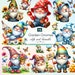 Watercolor Clip Art, Whimsical Garden Gnome Digital Download, Cute ...