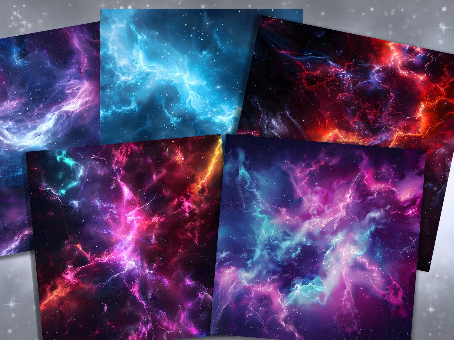 Nebula Cosmic Digital Papers for Scrapbooking, Printing, Junk Journal ...
