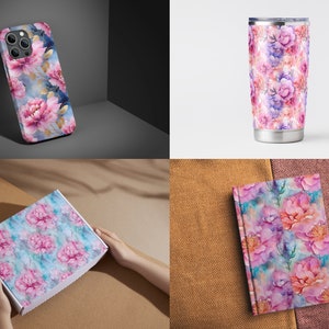 Digital Papers Peonies, Seamless Flowers, Repeating Patterns, Tiles ...