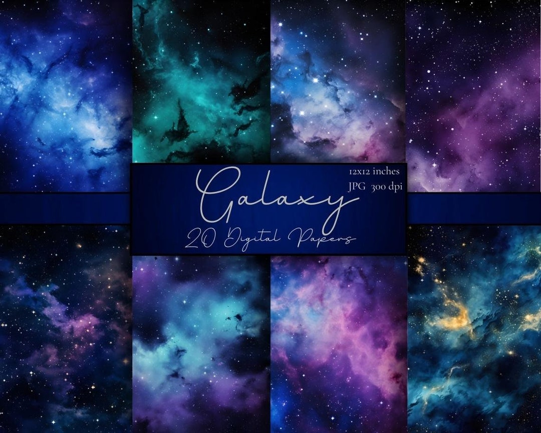 Galaxy Cosmic Digital Papers for Scrapbooking, Printing, Junk Journal ...