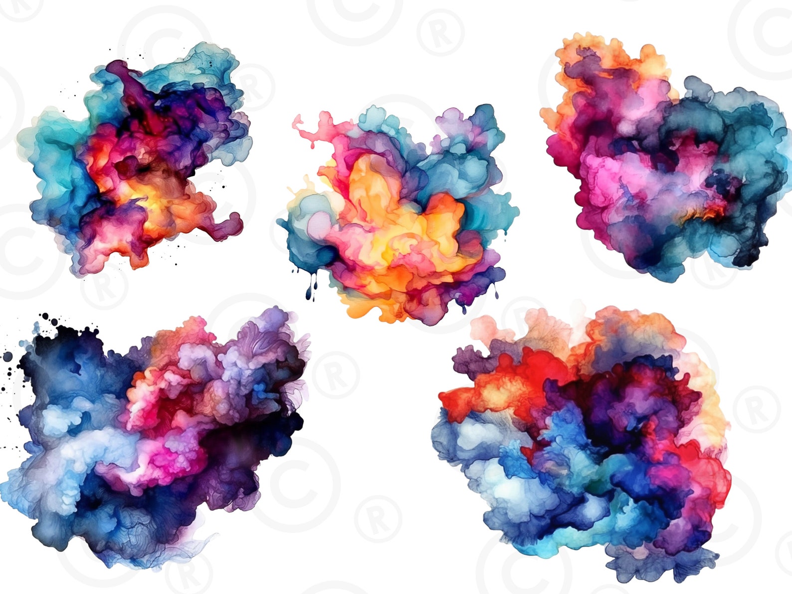 Color Splash Clip Art Galaxy Clipart Alcohol Ink Png - Etsy