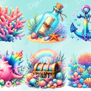 Underwater Clip Art Bundle - Bright Vivid Ocean & Undersea Creatures ...