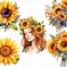 Watercolor Sunflowers Clipart Bundle Flowers Sunflowers Clip Art Yellow ...