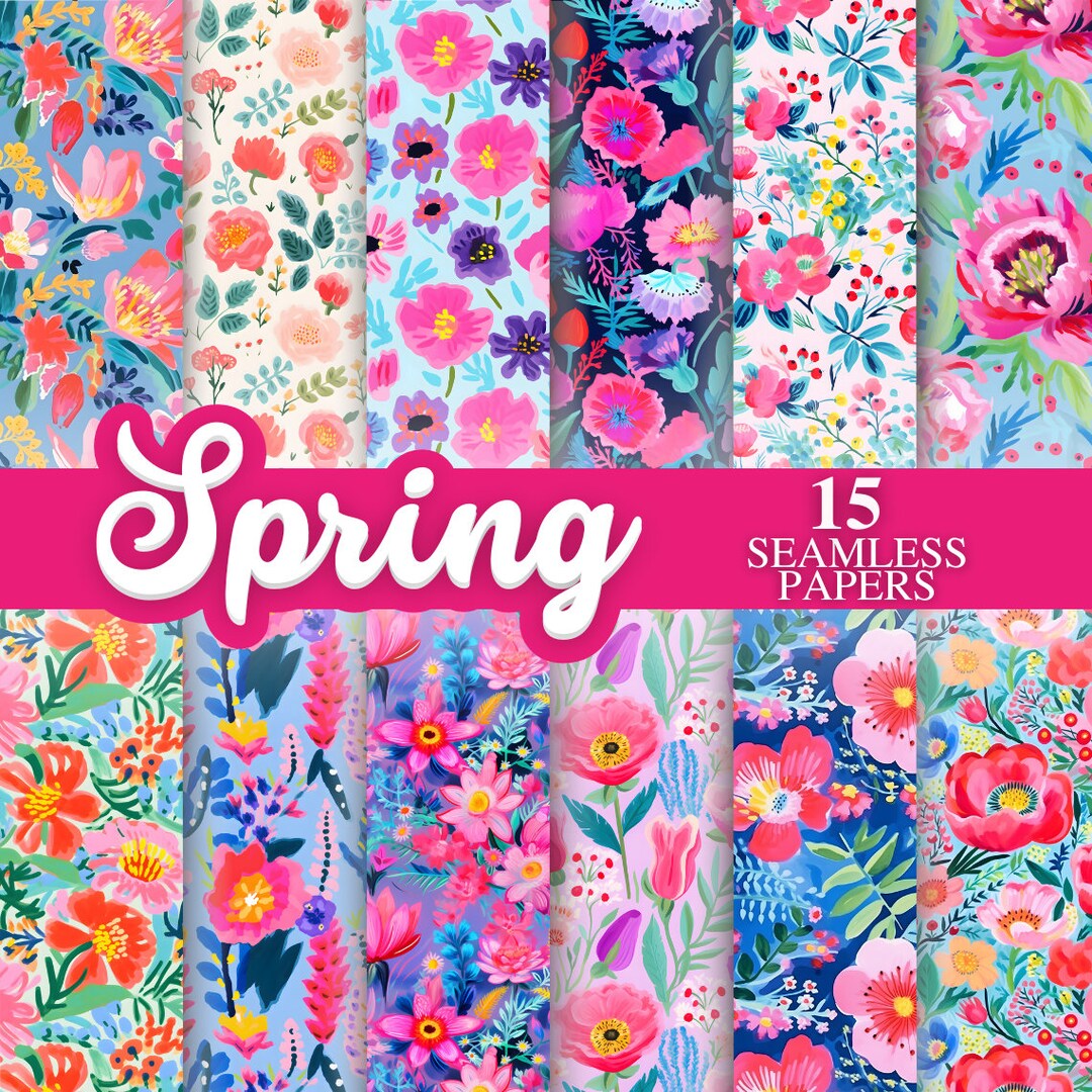 Spring Digital Papers for Scrapbooking, Printing, Junk Journal - Free ...