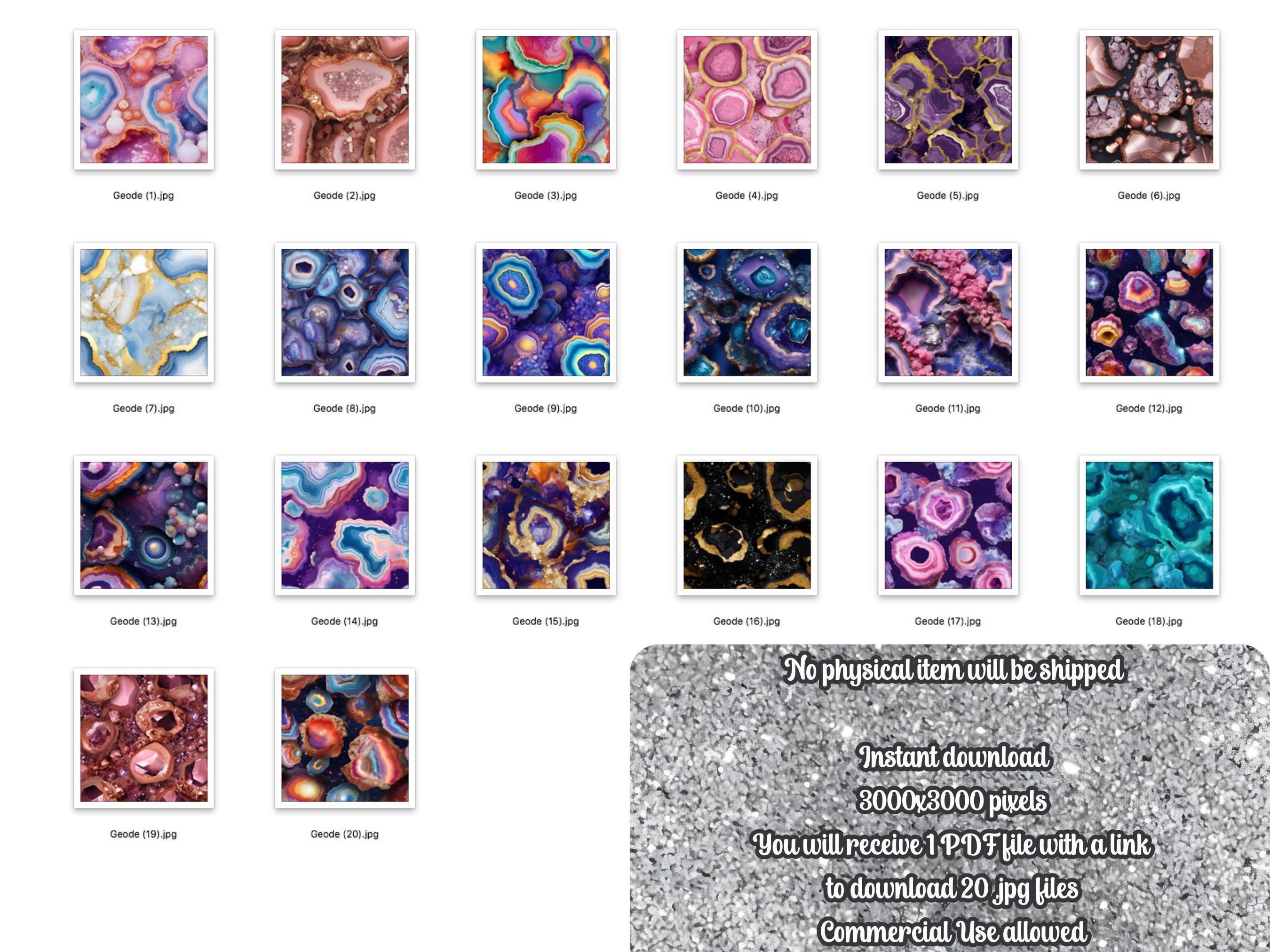 Digital Papers Geode Seamless Patterns 300DPI Free Commercial - Etsy