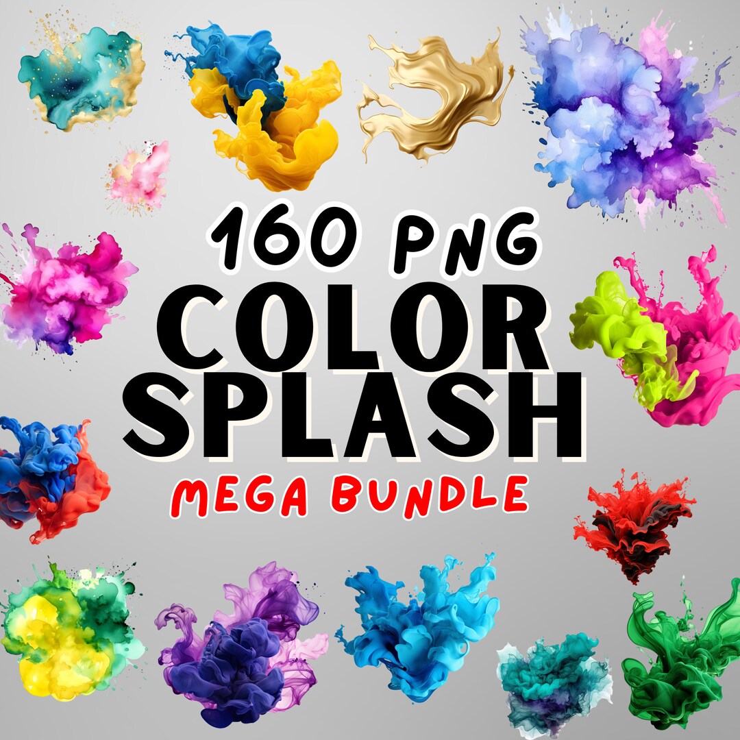 Clip Art Color Splash, Discount Bundle, Design Graphics Splatter Paint ...