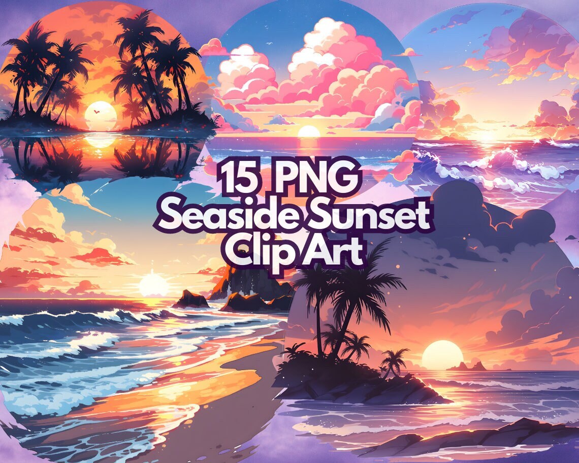 Beach Sunset Images Clip Art