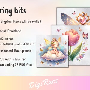 Clip Art Fairy Garden, Pastel Clipart Bundle, Enchanting Pixie Digital ...