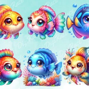 Underwater Clip Art Bundle - Bright Vivid Ocean & Undersea Creatures ...