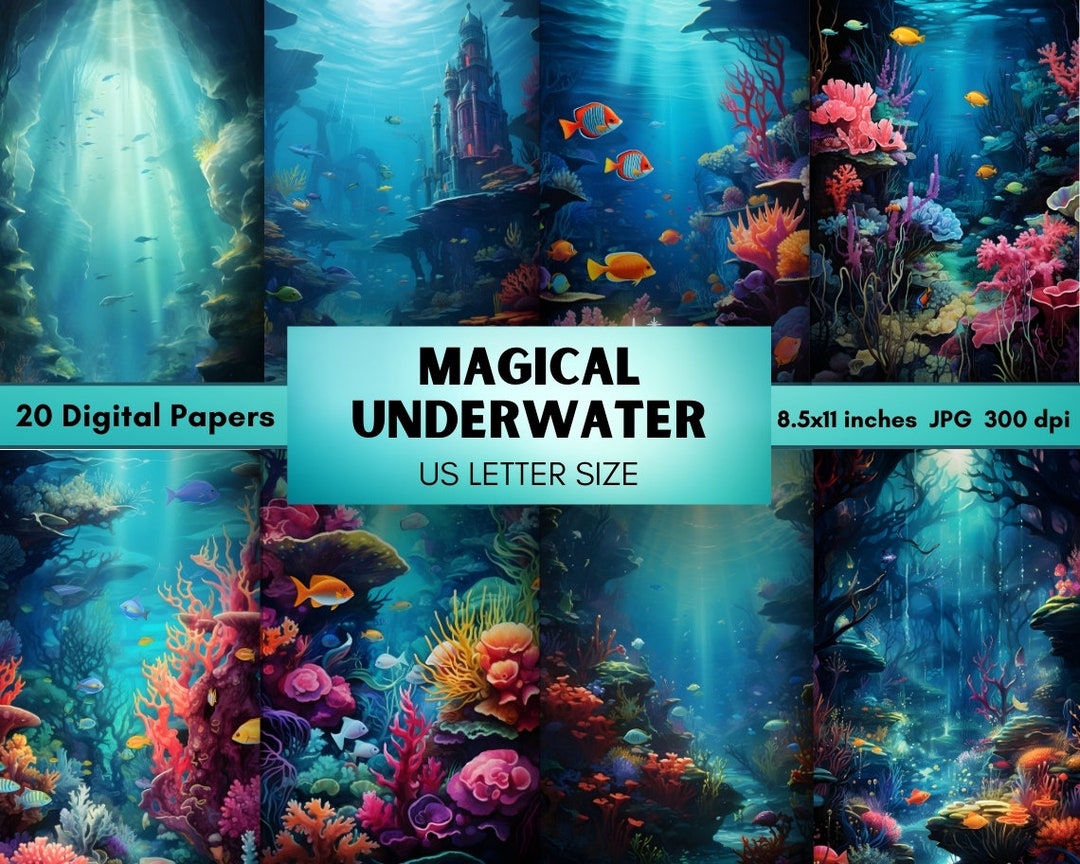 Enchanted Underwater Digital Papers - Mystical Ocean Printable for ...