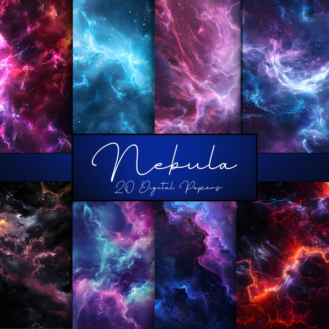 Nebula Cosmic Digital Papers for Scrapbooking, Printing, Junk Journal ...