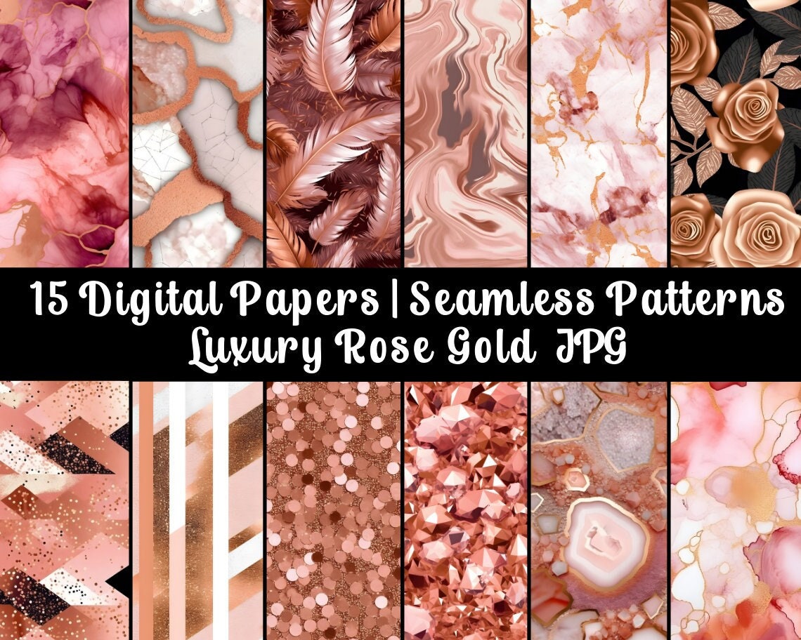 Digital Paper Rose Gold 300dpi Seamless Repeating Pattern - Etsy