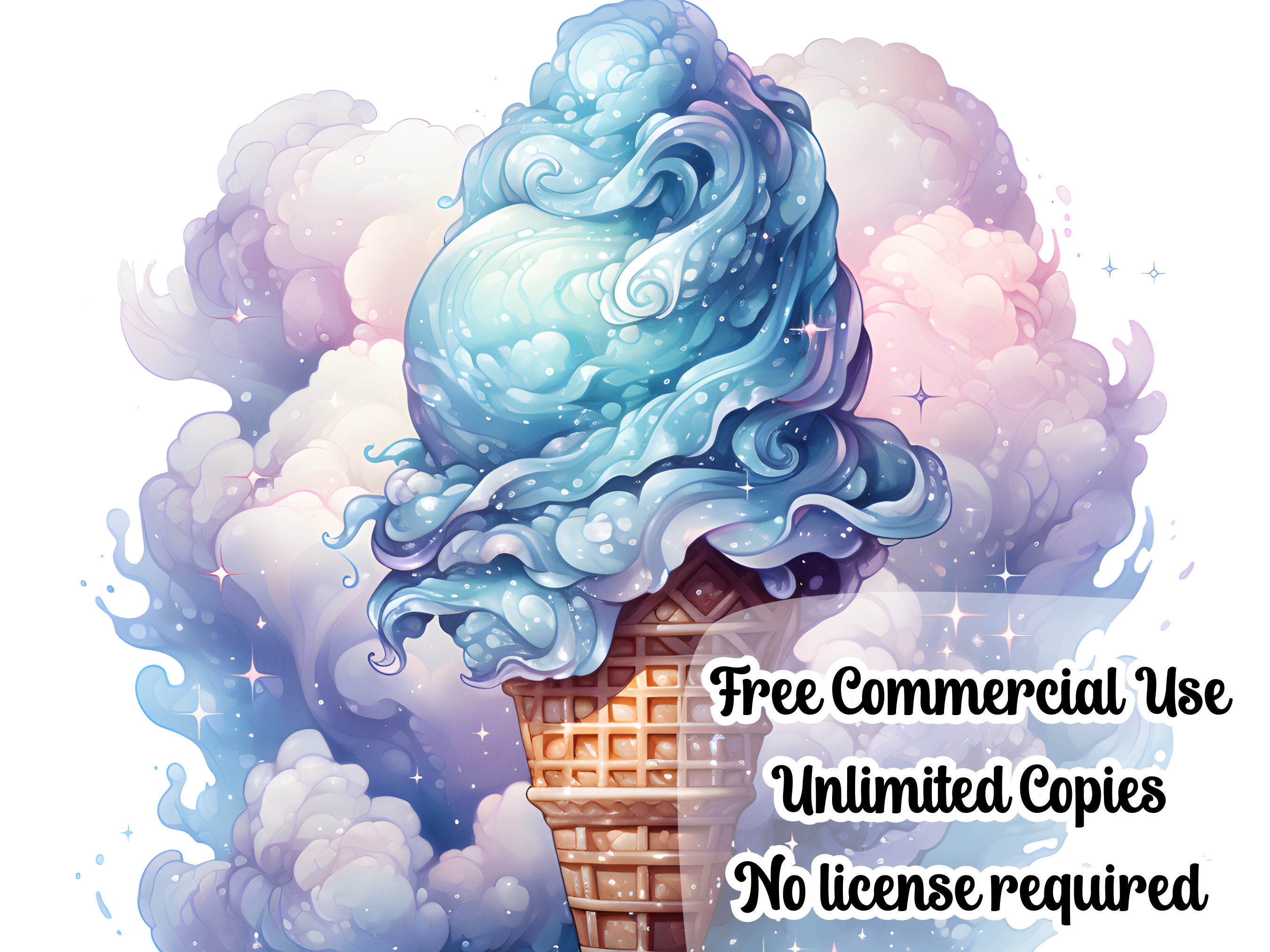 Clip Art Ice Cream Stardust 300dpi Free Commercial Use Dessert - Etsy