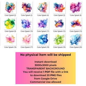 Watercolor Clip Art, Commercial Use, Instant Download, Color Splash Png ...