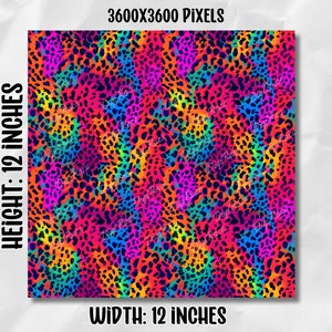 Seamless Rainbow Animal Print, Digital Paper Leopard for Printing and ...