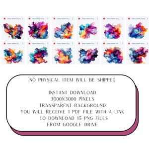 Color Splash Clip Art Galaxy Clipart Alcohol Ink Png - Etsy