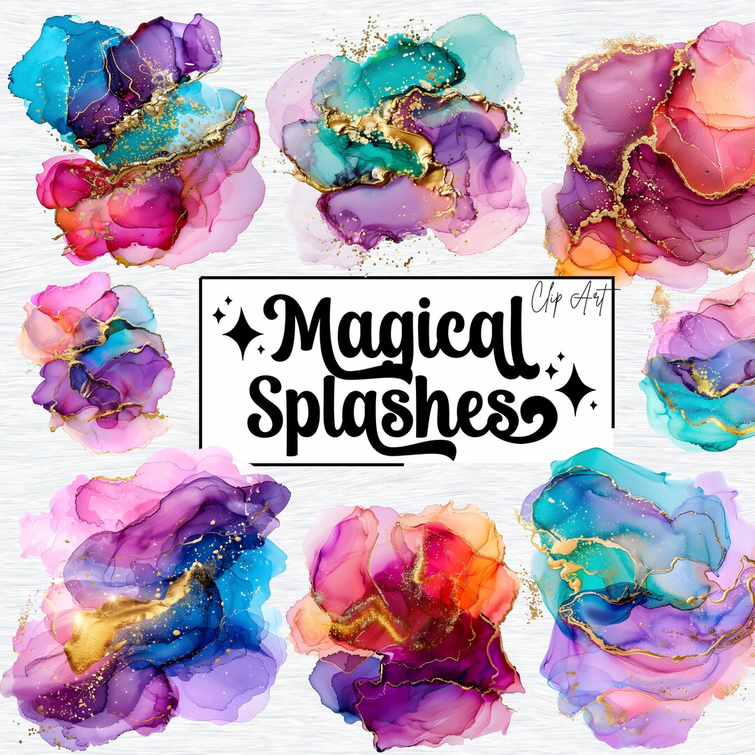 Splash Clip Art, Commercial Use, Instant Download, Vibrant Abstract ...