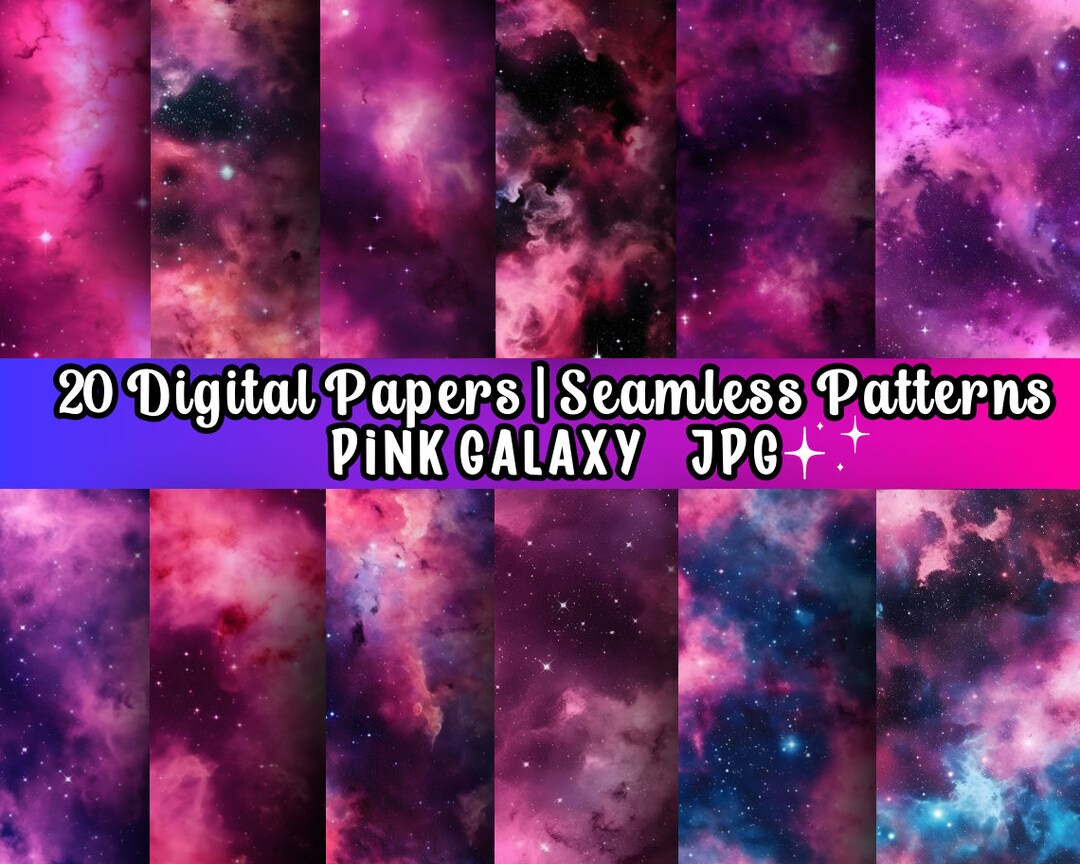 Digital Papers Galaxy Pink Seamless Patterns 300DPI Free Commercial Use ...
