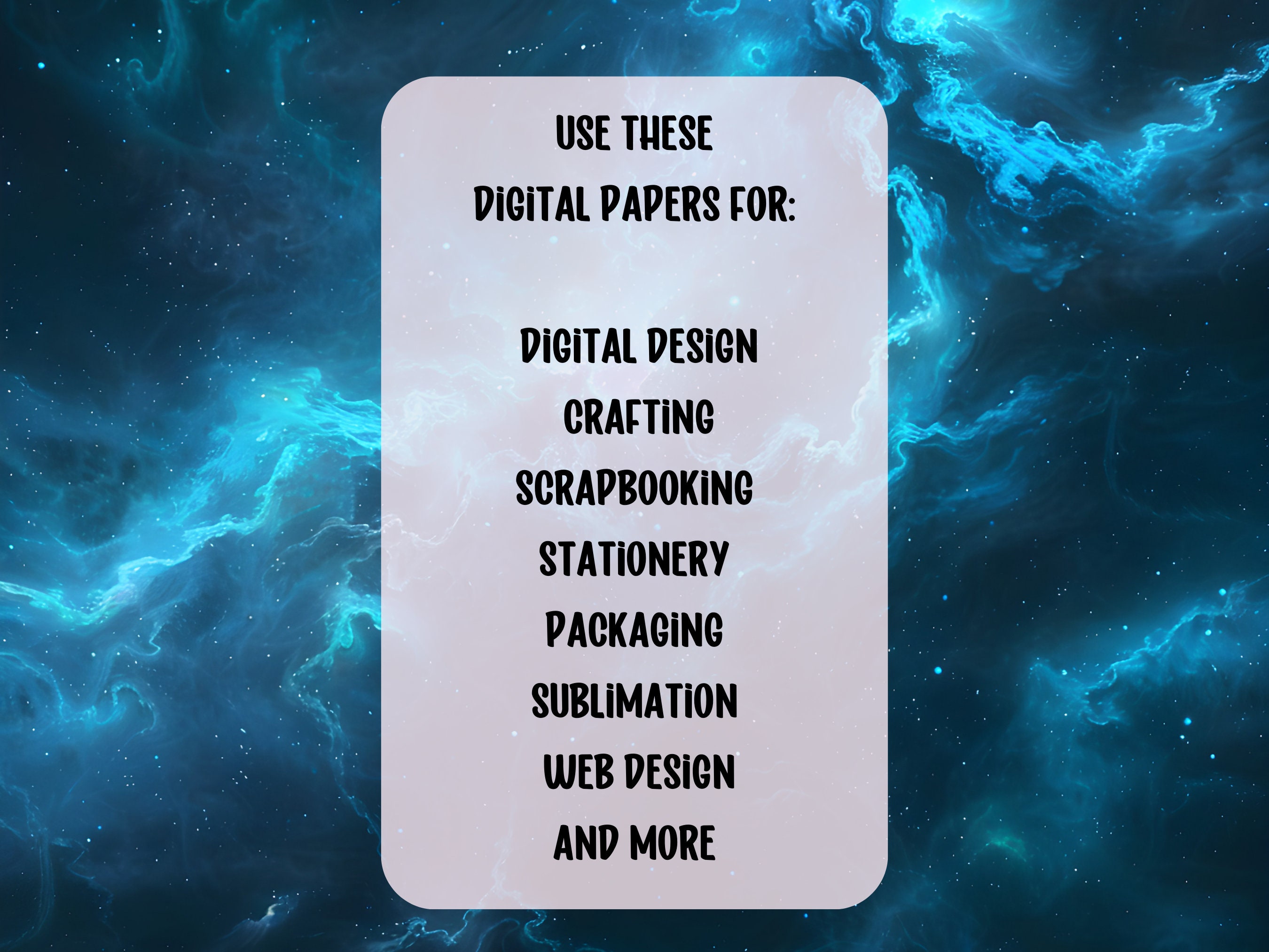 Nebula Cosmic Digital Papers for Scrapbooking, Printing, Junk Journal ...