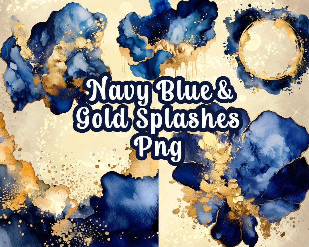 Splash Blue Navy, Gold Foil Glitter, 300dp,i Free Commercial Use ...