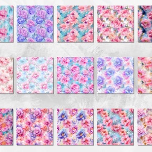 Digital Papers Peonies, Seamless Flowers, Repeating Patterns, Tiles ...