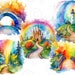Watercolor Rainbow Clip Art Transparent Background Clip Art - Etsy