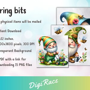 Watercolor Clip Art, Whimsical Garden Gnome - Digital Download, Cute ...