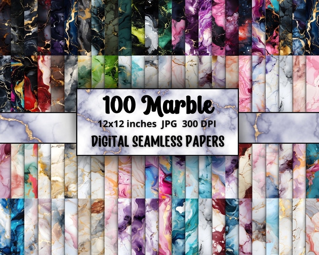 Marble Seamless Digital Papers for Scrapbooking, Printing, Junk Journal ...