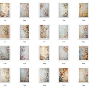 Vintage Floral Digital Printable Paper - Aged Paper Texture Soft Shabby ...