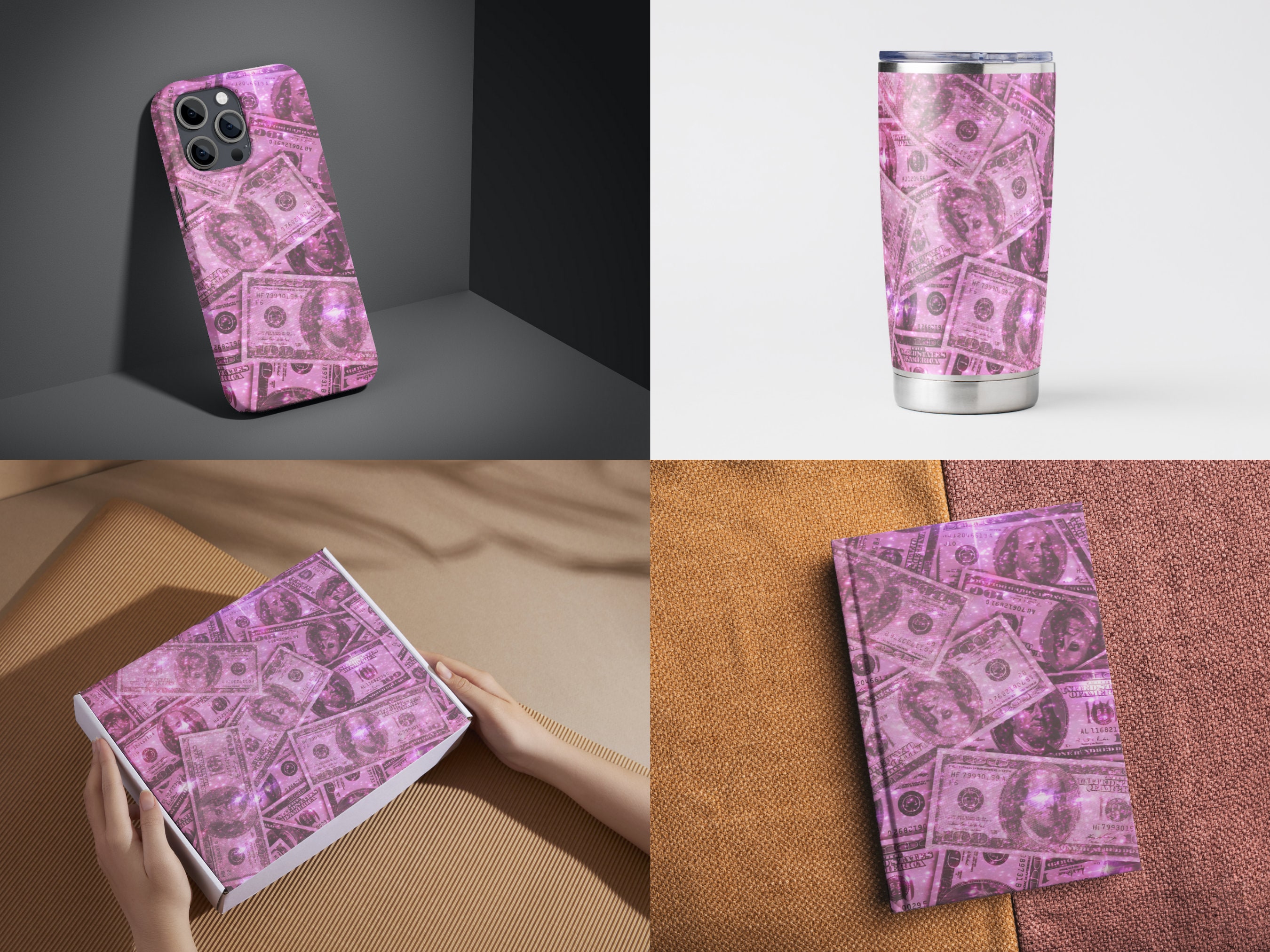 Digital Paper Pink Dollars for Printing and Sublimation Free Commercial ...