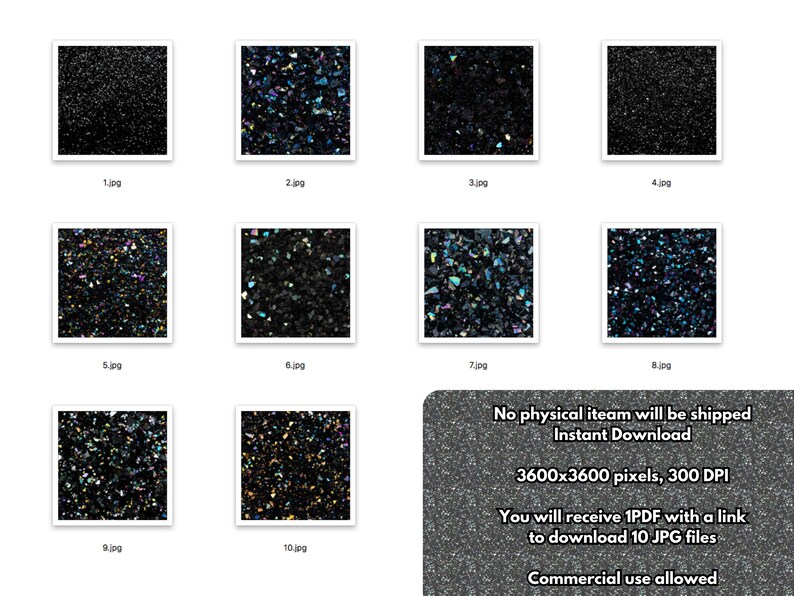 Black Glitter Digital Papers for Printing, Black Design, Free ...